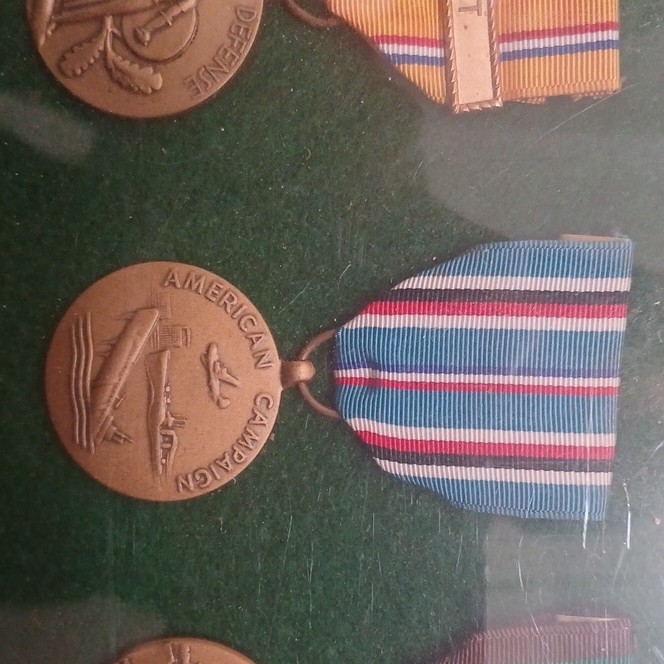 Framed Original WW2 US Military Medals & Ribbons Set-6 Campaign Awards ...
