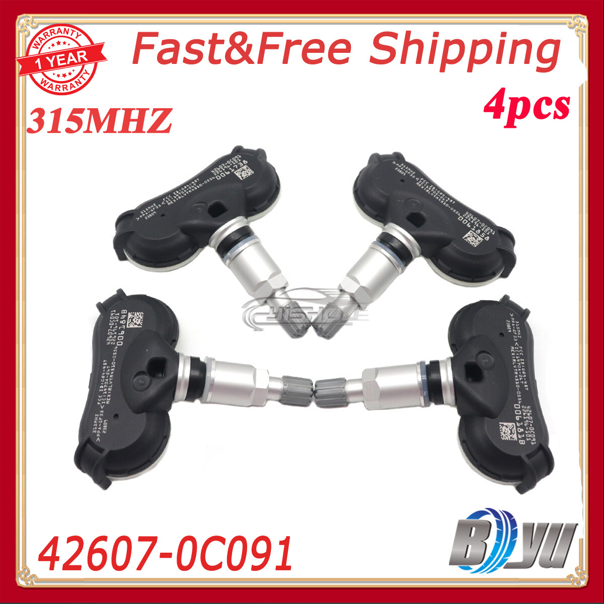 4PCS TPMS Tire Pressure Sensor 42607-0C091 For Toyota Tundra Sequoia ...