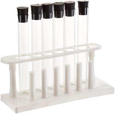 6 Piece 3.3 Borosilcate Glass Test Tube Set with Caps and Rack Karter ...
