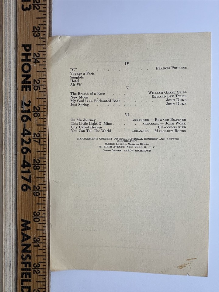 1955 Gordon College Recital Program Adele Addison Opera Singer Vintage ...