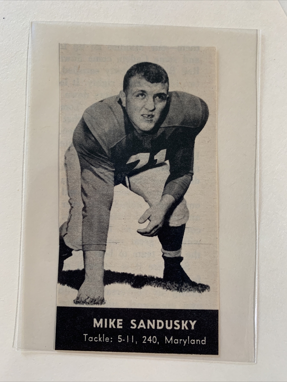Mike Sandusky Maryland Terps Terrapins 1956 College Football YB CO ...