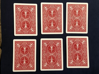 (6) Bicycle Red Back & Blank Face Gaff Playing Cards Use for Card Magic Tricks | eBay