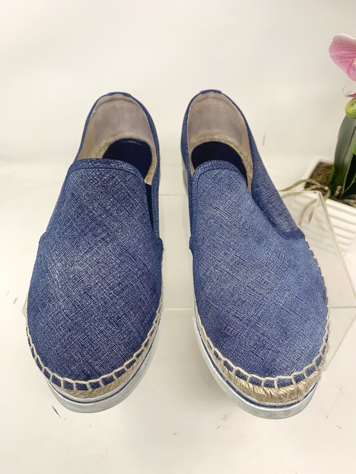 Jimmy Choo Dawn Denim Jean Espadrille Slip On Flat Sh… - Gem