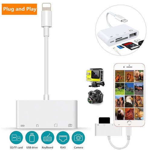 USB to Card Reader Adapter USB Camera Micro SD Memory Slot for iPhone ...