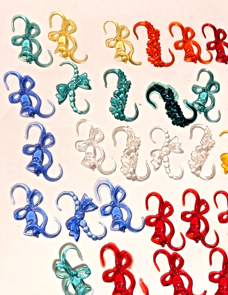 Vintage Christmas Bradford Novelty Plastic Ornament Hangers Hooks Lot ...