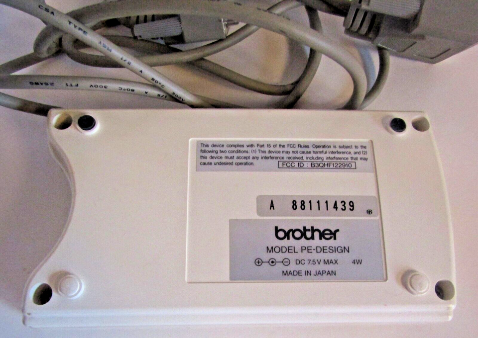 Brother PE Design Serial Card Reader / Writer Embroidery with Cord | eBay
