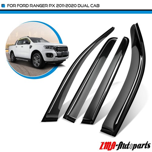 4Pcs Window Visors Weathershields for Ford Ranger PX MKII MK2 2011-2020 ...