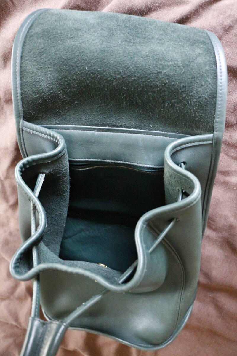 Coach Vintage Green Leather Rucksack Turn Lock Drawstring Daypack ...