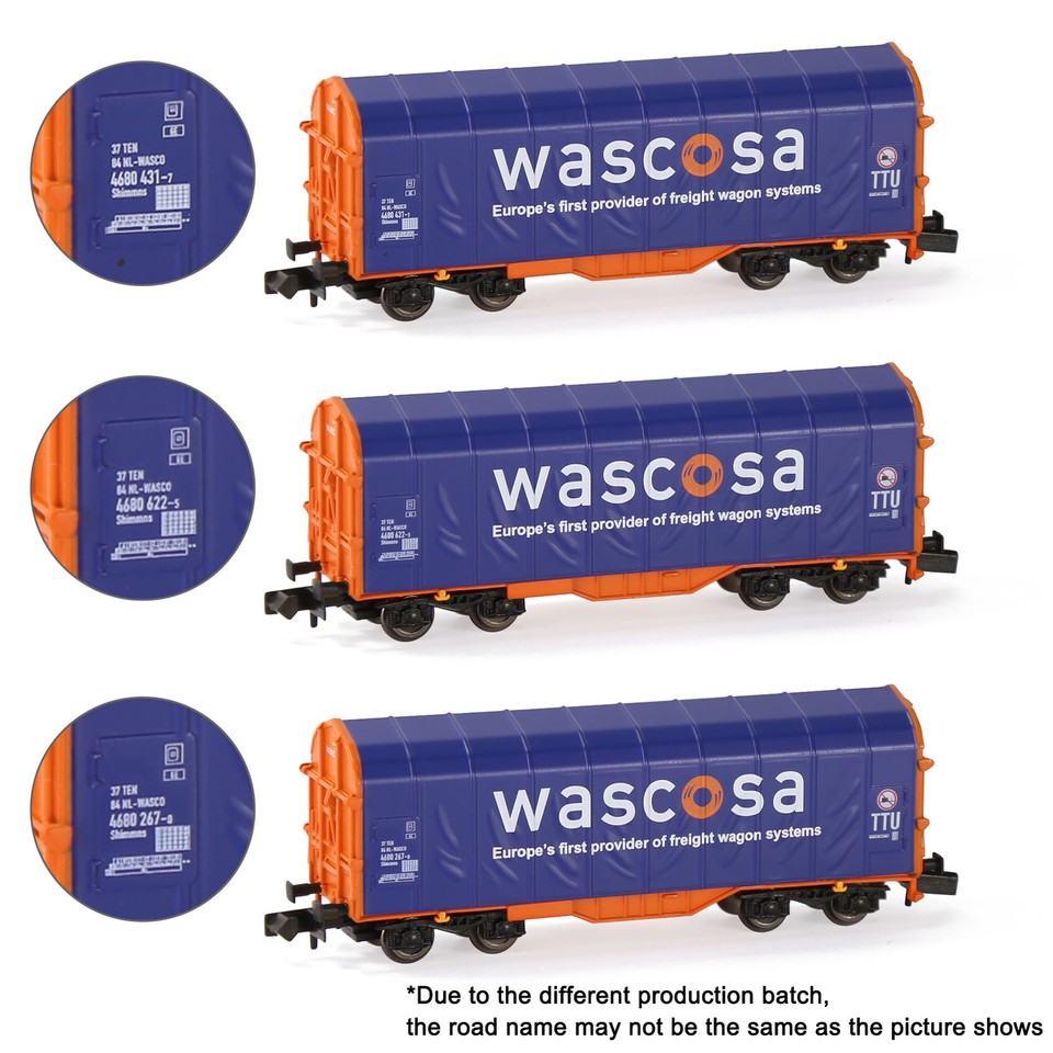 Evemodel Model Trains N Scale Covered Coil Wagon Freight Cars (Pack of ...