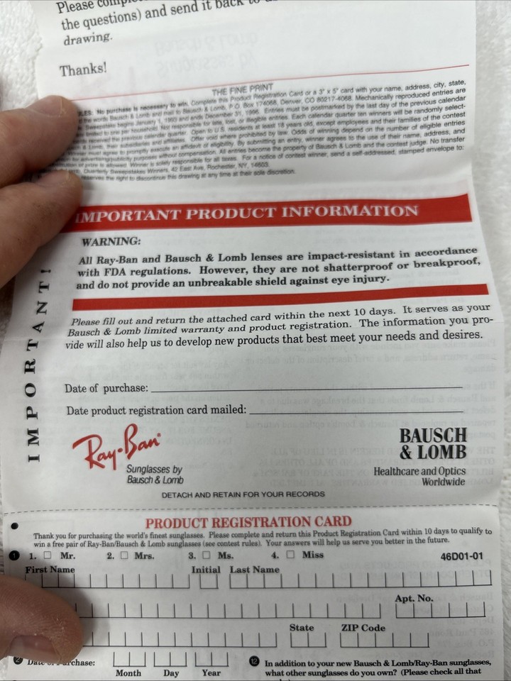 Ray Ban Sport Series Black PLeather Eyeglass Sunglass Case ONLY‼️‼️ ...