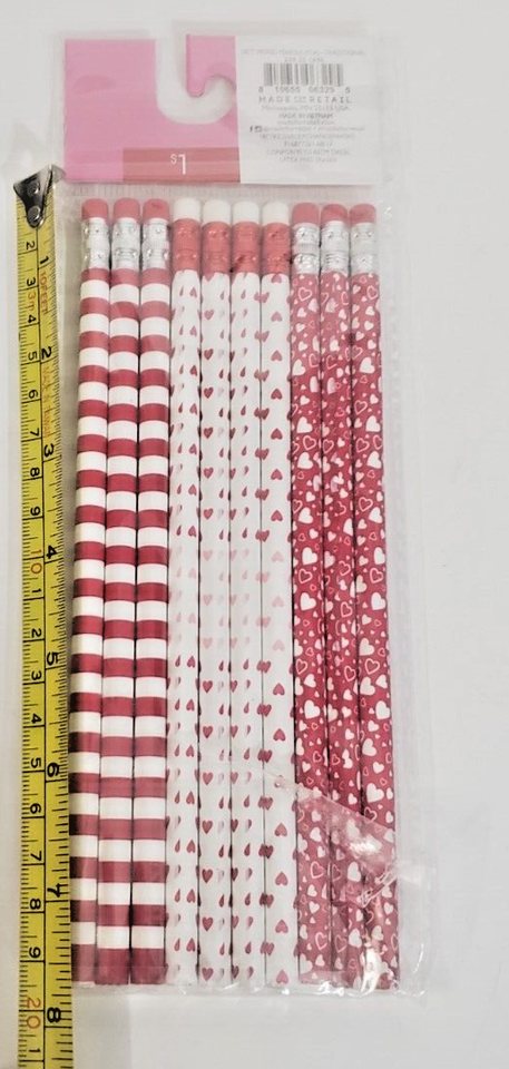 Pencils w/Eraser Tops 34 Total 3 Packs Varied NIP Valentine's Day ...