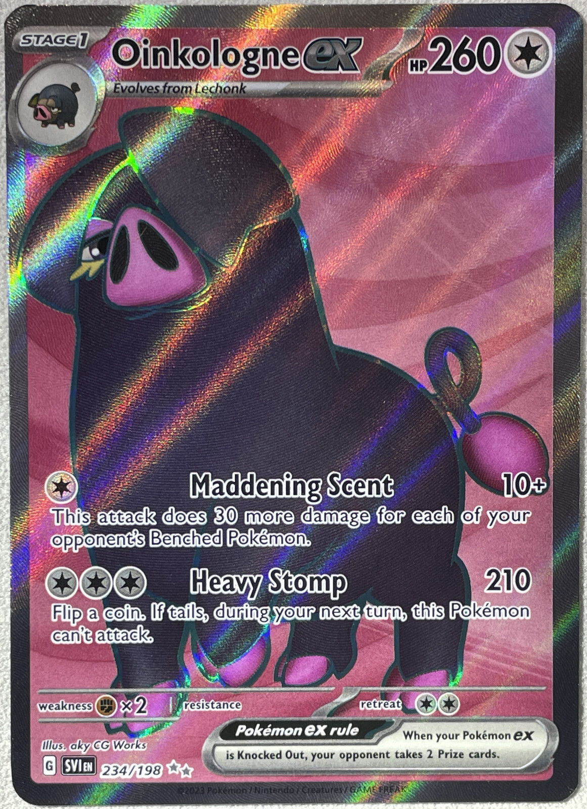 Pokemon TCG - Oinkologne ex Ultra Rare - 234/198 - Scarlet & Violet ...