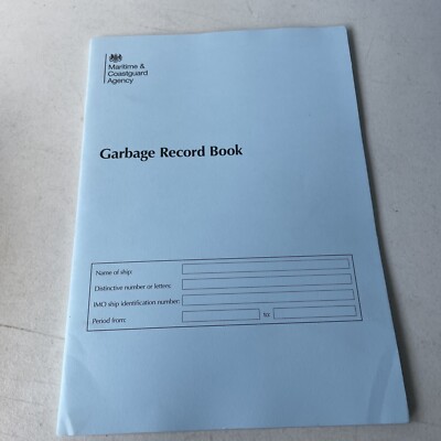 MARITIME GARBAGE RECORD BOOK LOG BOOK - NEW | eBay