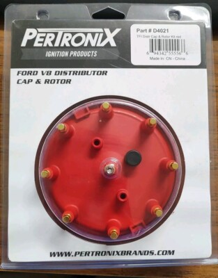 NIB RED! Pertronix D4021 Flame-Thrower Ford V8 TFI Distributor Cap and ...