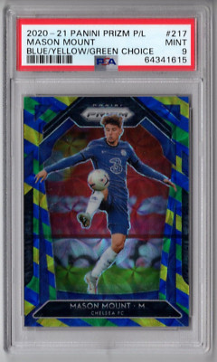 Mason Mount 2020 Prizm EPL Choice Blue Green Yellow PSA 9 Chelsea FC ...