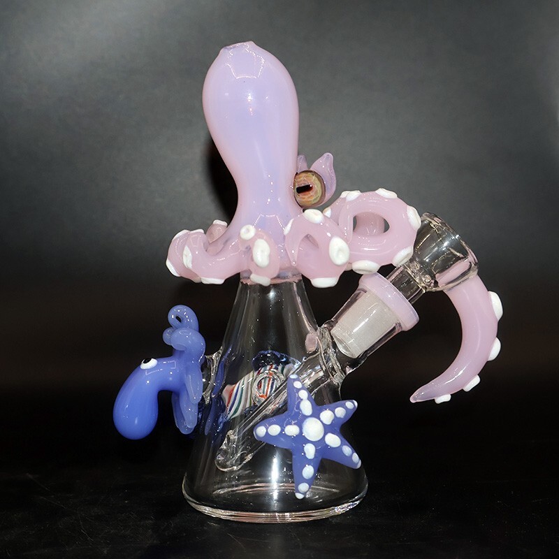 5.7"Pink Octopus Glass Bong Gravity Beaker Hookah Percolator Tobacco ...