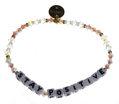 Little Word Project Stay Positive Bracelet Charm Clear Happy ...