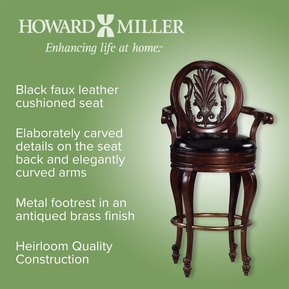 Howard Miller Niagara Bar Stool 697-001 Rustic Cherry Finish Antique Bar Chair 20867970018 | eBay