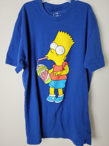 The Simpsons Bart Slurpee Blue Tee T-Shirt Mens Small | eBay