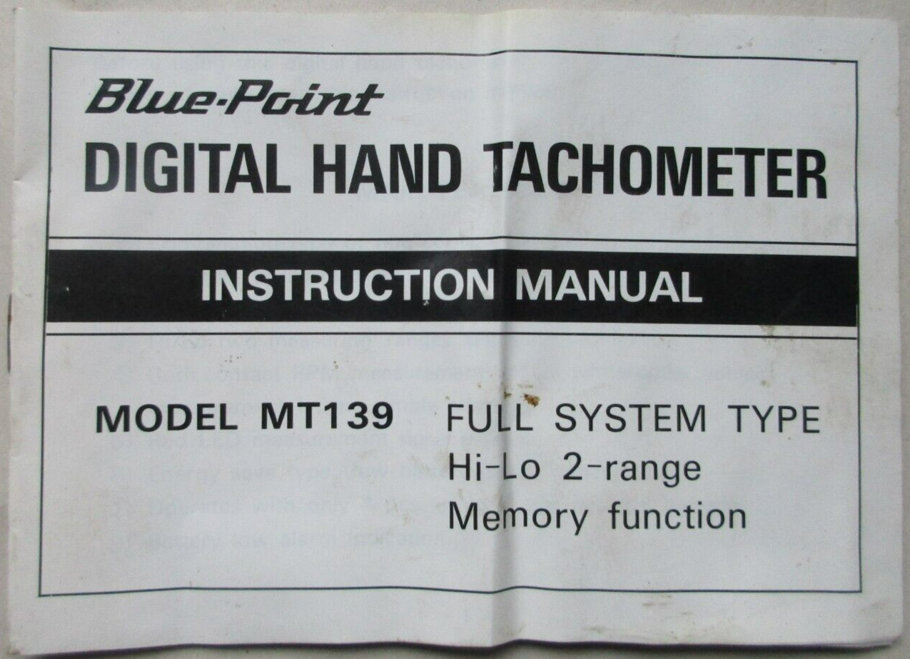 Blue Point Dual Function Digital Tachometer Model MT139 for sale online ...