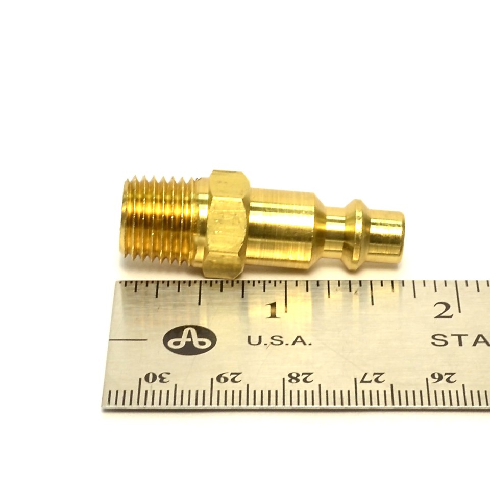 Industrial Solid Brass Air Fittings 1/4" NPT male Milton M type Plug ...