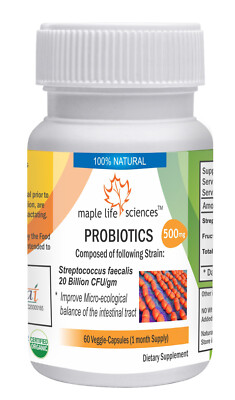 Probiotic blend of Streptococcus Faecalis 20 Billion CFU/GRAM Capsules ...