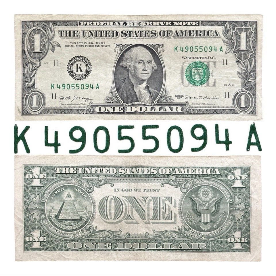 Lot of 5 $1 Bills - Fancy Serial Numbers - Radar Pattern | eBay