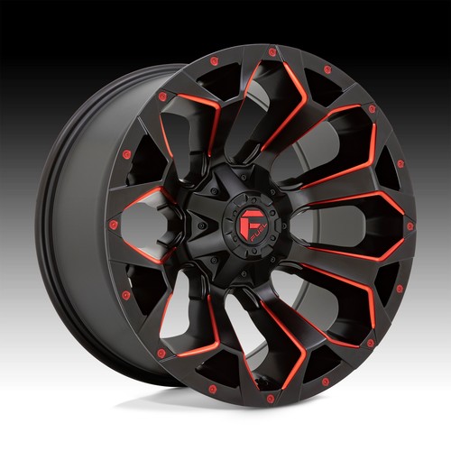 4/Fuel D787 Assault Matte Black Milled Red Tint 20x10 5x4.5 / 5x5 -18mm ...