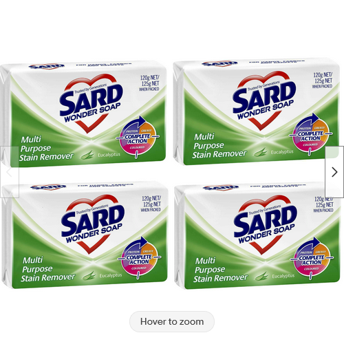 4 x Sard WONDER SOAP Multi Purpose Stain Remover Eucalyptus - 125g ...