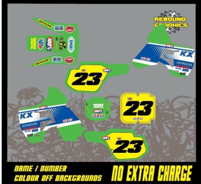 KAWASAKI KX 500 1988 TOO 2004 FULL GRAPHICS KIT-FULL STICKER KIT-DECALS ...