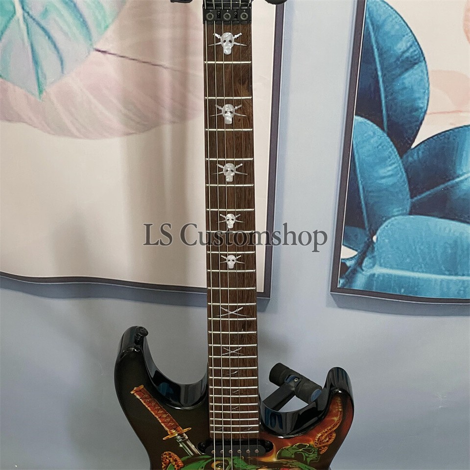 George Lynch Skulls&Snakes Electric Guitar Black Solid Body Floyd Rose ...