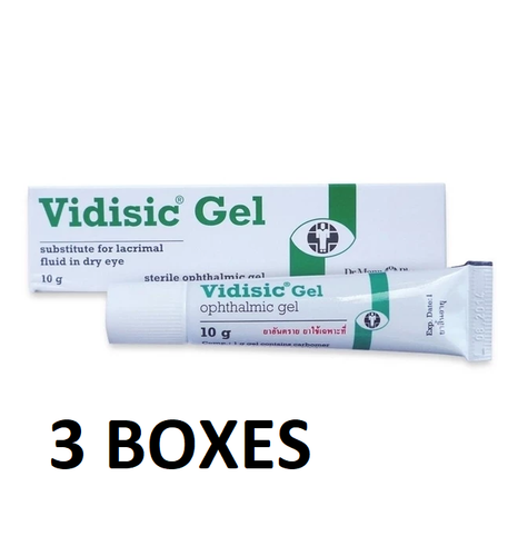 3x Vidisic Gel Lacrimal Fluid in Dry Eye Ophthalmic Gel Refreshing 10g ...