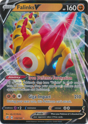 Falinks V - 110/192 Ultra Rare Rebel Clash NM Pokemon TCG | eBay