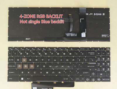 New For MSI Bravo 17 D7U Bravo 17 D7UDXK keyboard 4-zone RGB backlit US ...