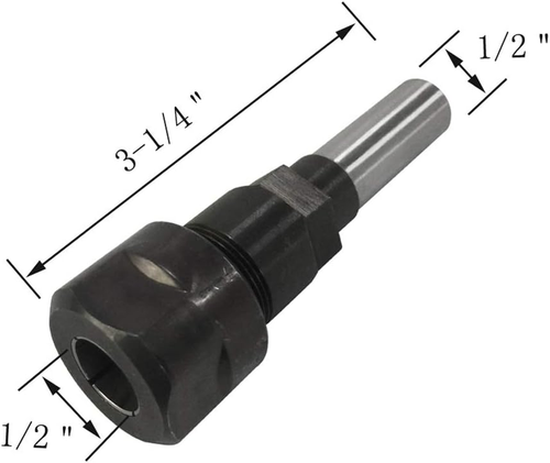1/2-Inch Shank Router Bit Collet Extension, Adapter for 1/2-inch Shank ...