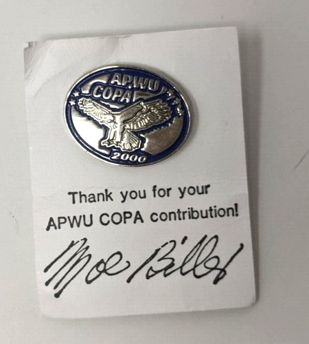 VTG 2000 APWU COPA American Postal Workers Union Political Action Lapel ...