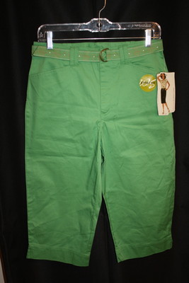 White Stag Stretch sz 6 Cropped Capris Green With Belt | eBay