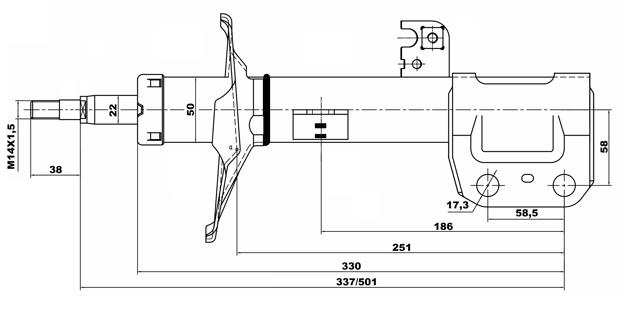 Shock Absorber Front Left Gas.Twin Tube For Toyota 334816, 4852009A70 ...