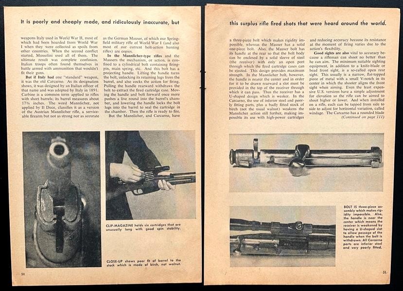 Carcano Model 38 1964 article “The Gun That Killed the President ...