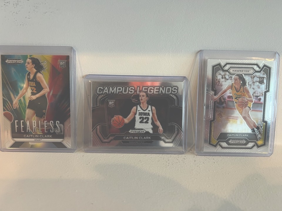 2024 Prizm RC Caitlin Clark Fearless Campus Legends Base 3 Cards Iowa ...