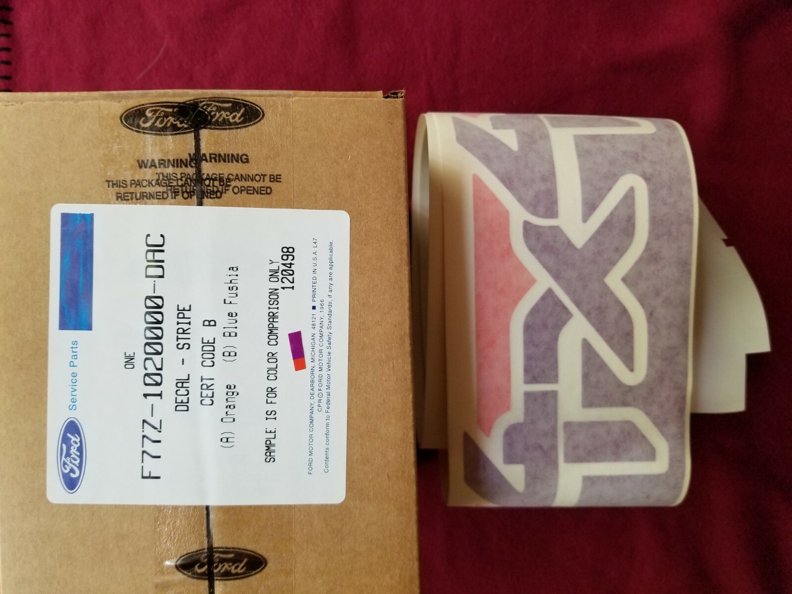 OEM 1997 Ford Ranger STX "4x4" Right Side Stripe Decal F77Z1020000DAC ...