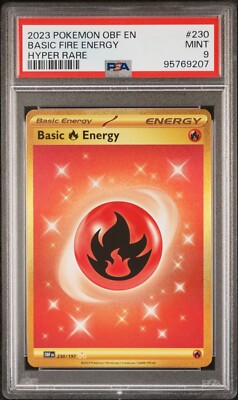 2023 Pokémon OBF EN Basic Fire Energy Hyper Rare Card #230 PSA Mint 9 ...