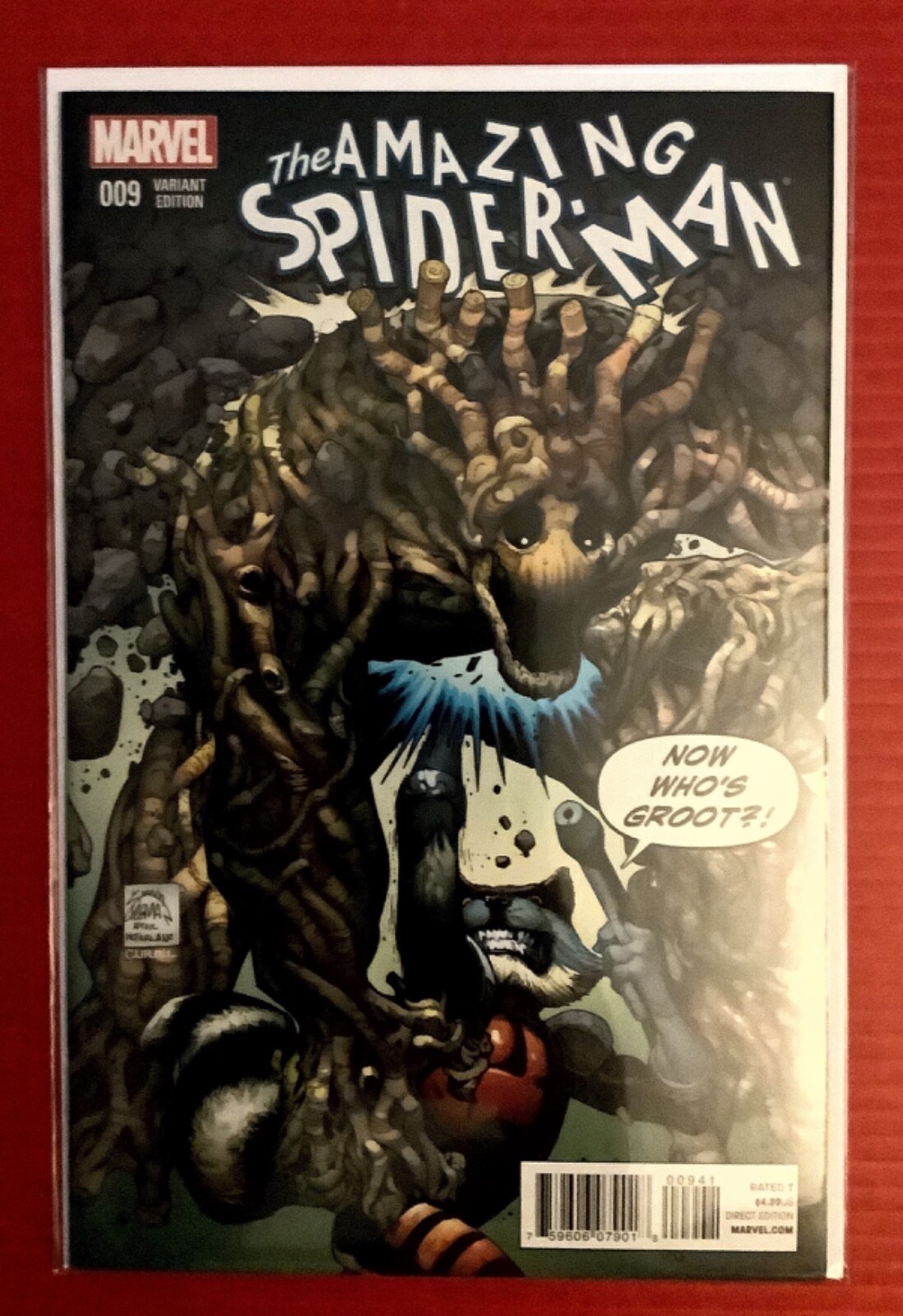 THE AMAZING SPIDER-MAN #9 SPIDER-GROOT VARIANT COVER NEAR MINT BUY ...