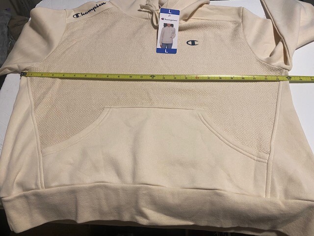 Champion Ladies' Fleece Lined Herringbone Hoodie Cream L XXL NWT | eBay