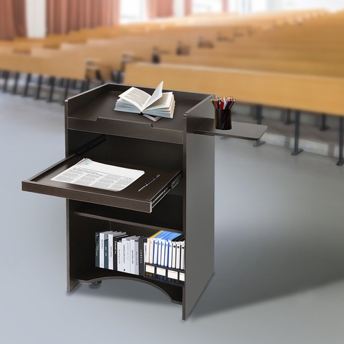 Mobile Floor Lectern Rectangular Standing Podium Speech Platform Floor ...