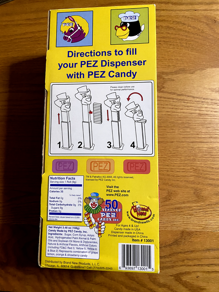 Giant PEZ Candy Roll Dispenser w/Red Stem | NIB | PETER "Clown" PEZ ...