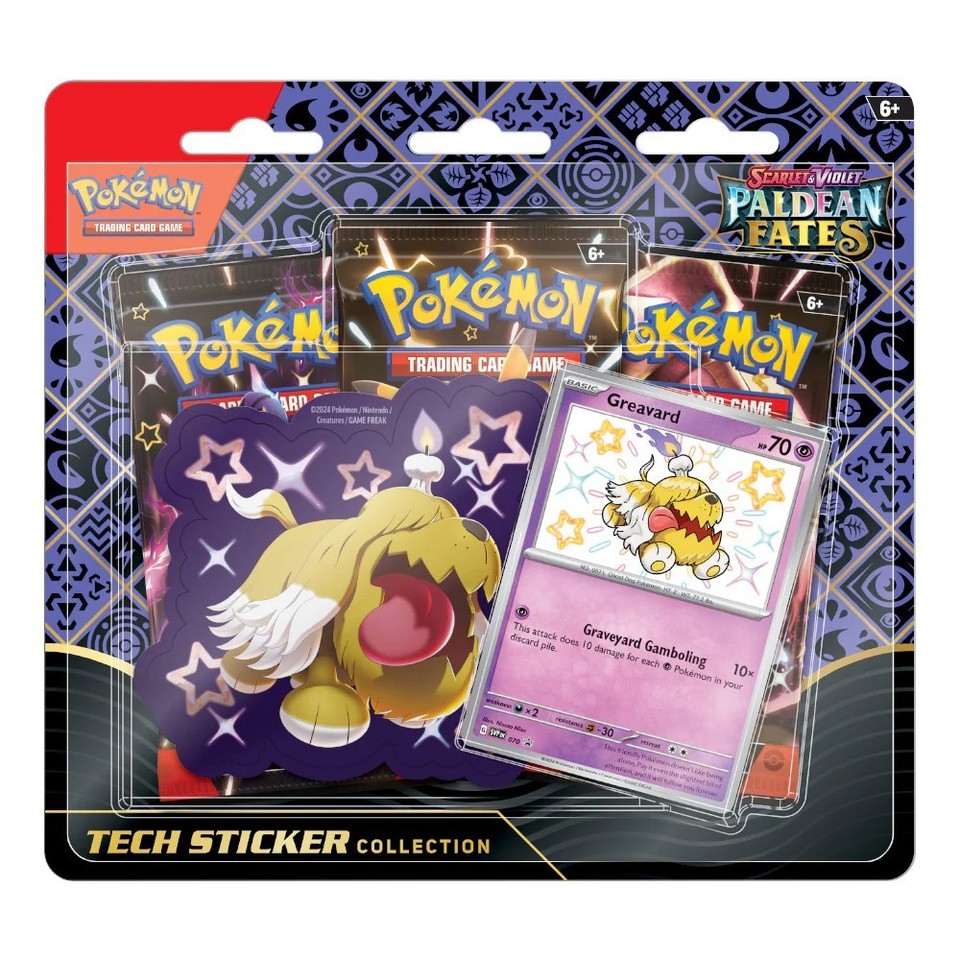 Pokemon TCG Paldean Fates Tech Sticker Collection - 3 Packs SEALED Drop ...