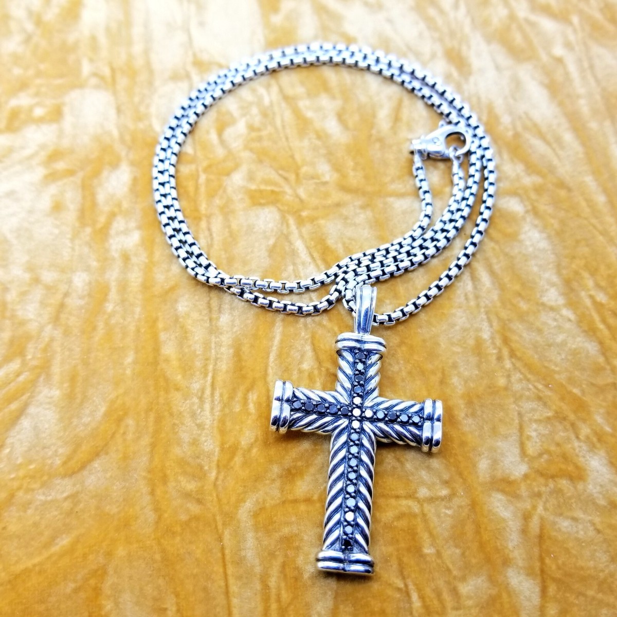 David Yurman Cross Necklace DAVID YURMAN Chevron Cross Pendant In