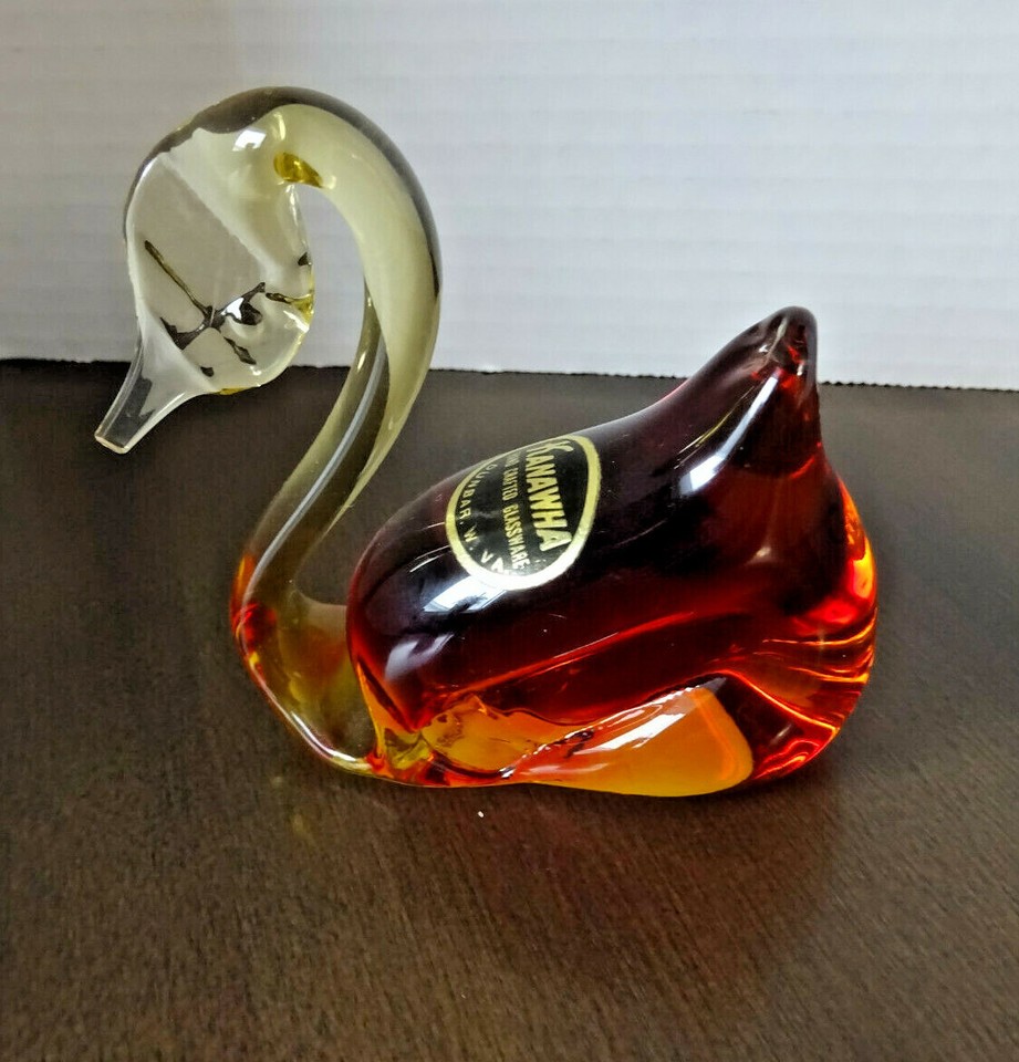 Swan, Kanawha Amber Swan, Hand Crafted by Kanawha Dunbar W. VA USA | eBay