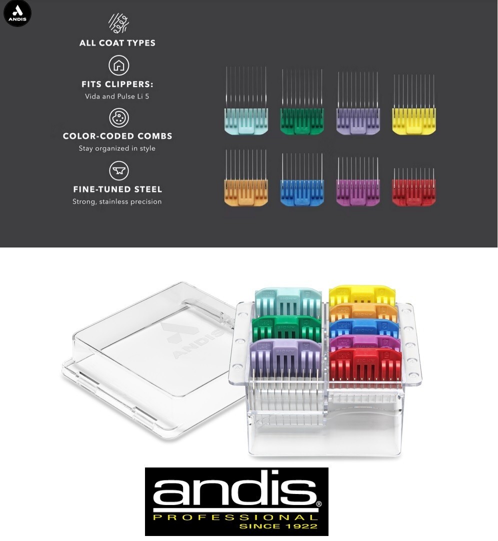 Andis Adjustable Blade Stainless Steel COMB SET For CTA-1 VIDA/LCL-2 ...